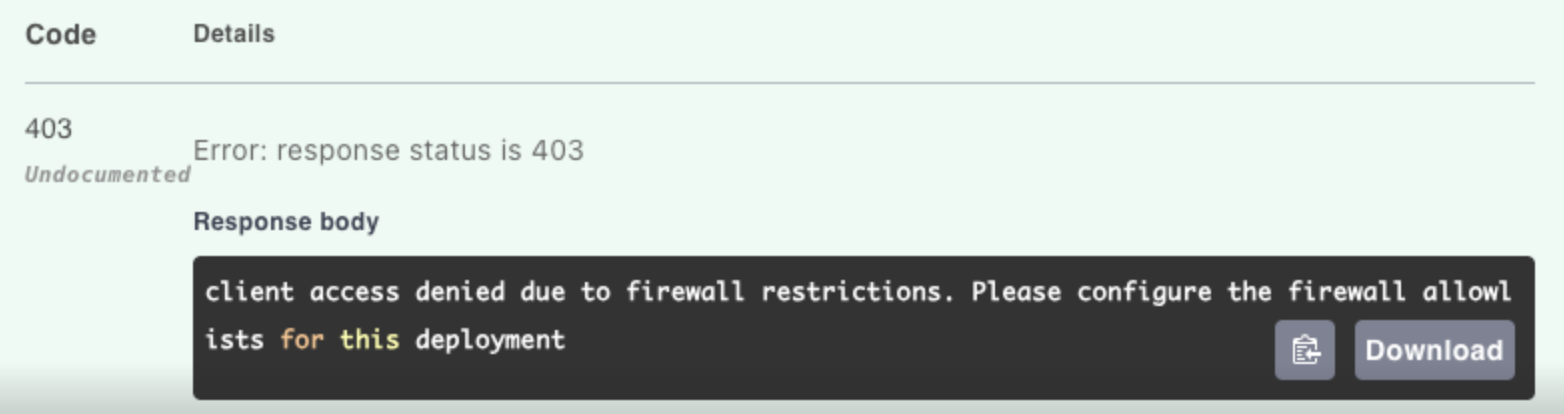 Resolving the Firewall Allowlist Error for the Helios Management API – SingleStore Support